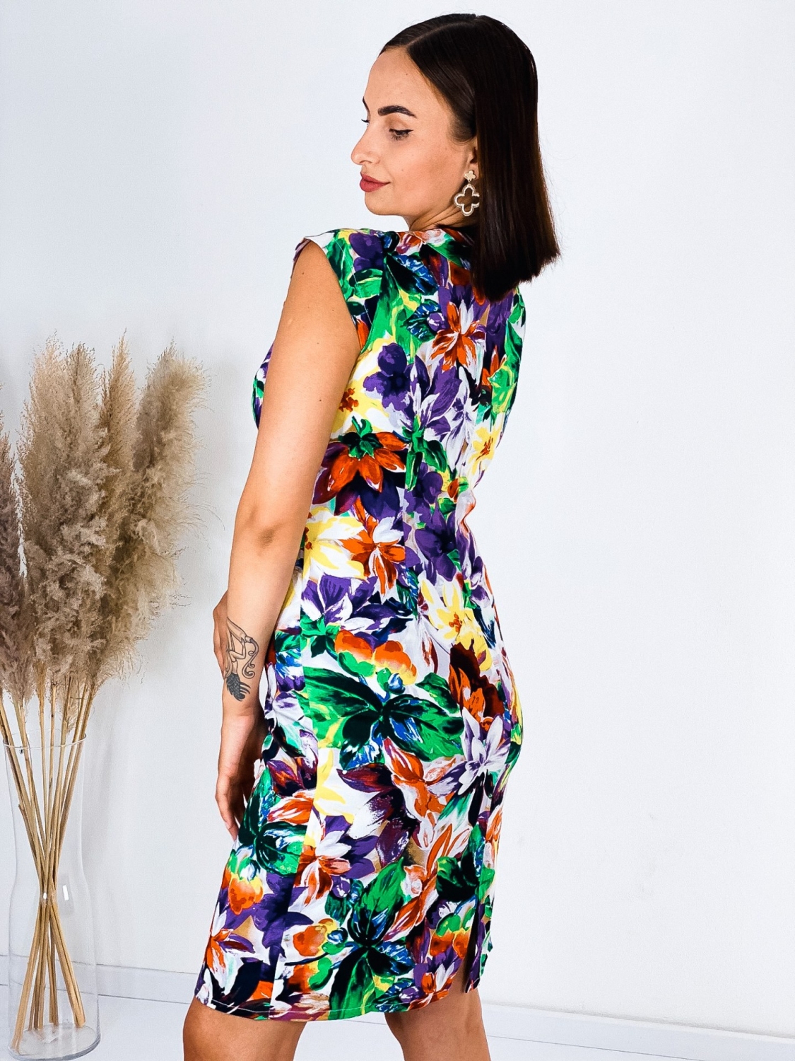 Dámske kvetované šaty pre moletky - mix - Webmoda.sk
