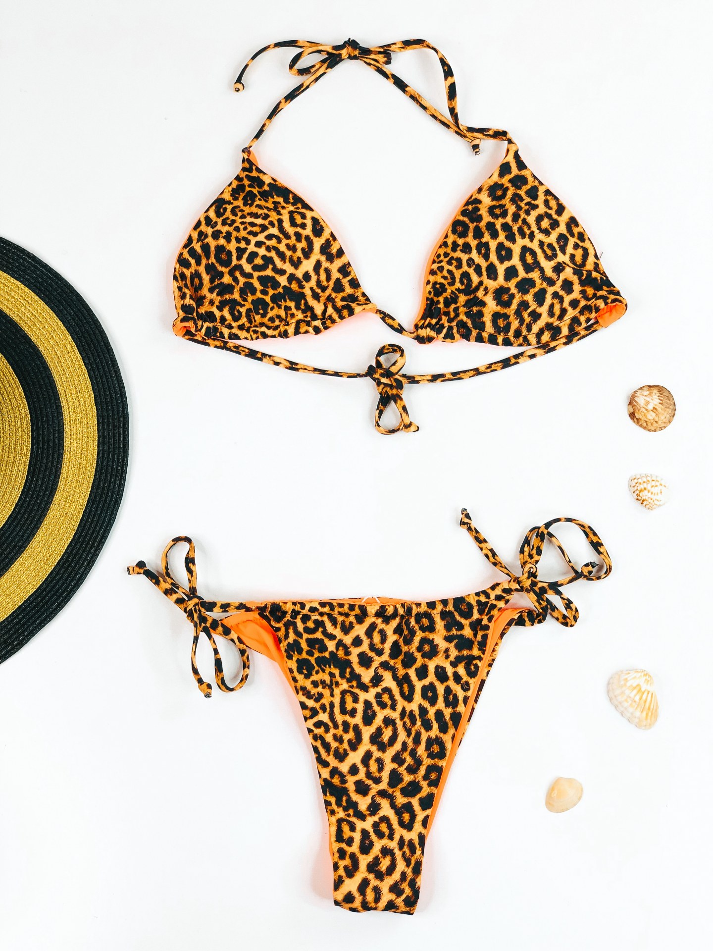 Dámske obojstranné leopardie plavky - oranžové | WEBmoda.sk